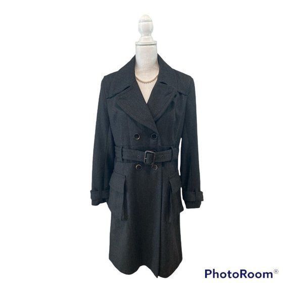 French Connection French Connection Wool Blend Belted Coat | Grailed