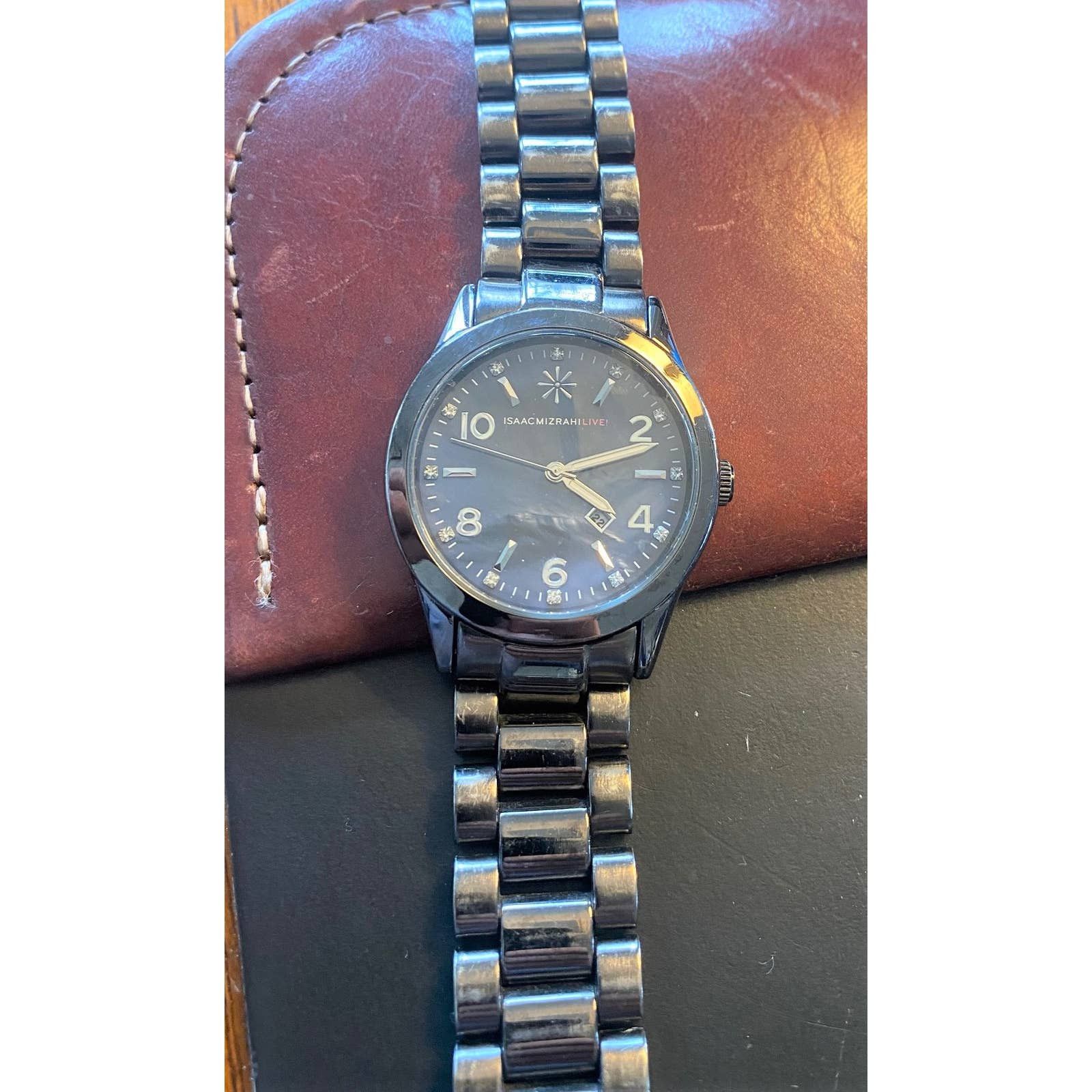 Isaac Mizrahi Women's 38mm Gun Metal Tone Isaac Mazrahi Live Watch ...