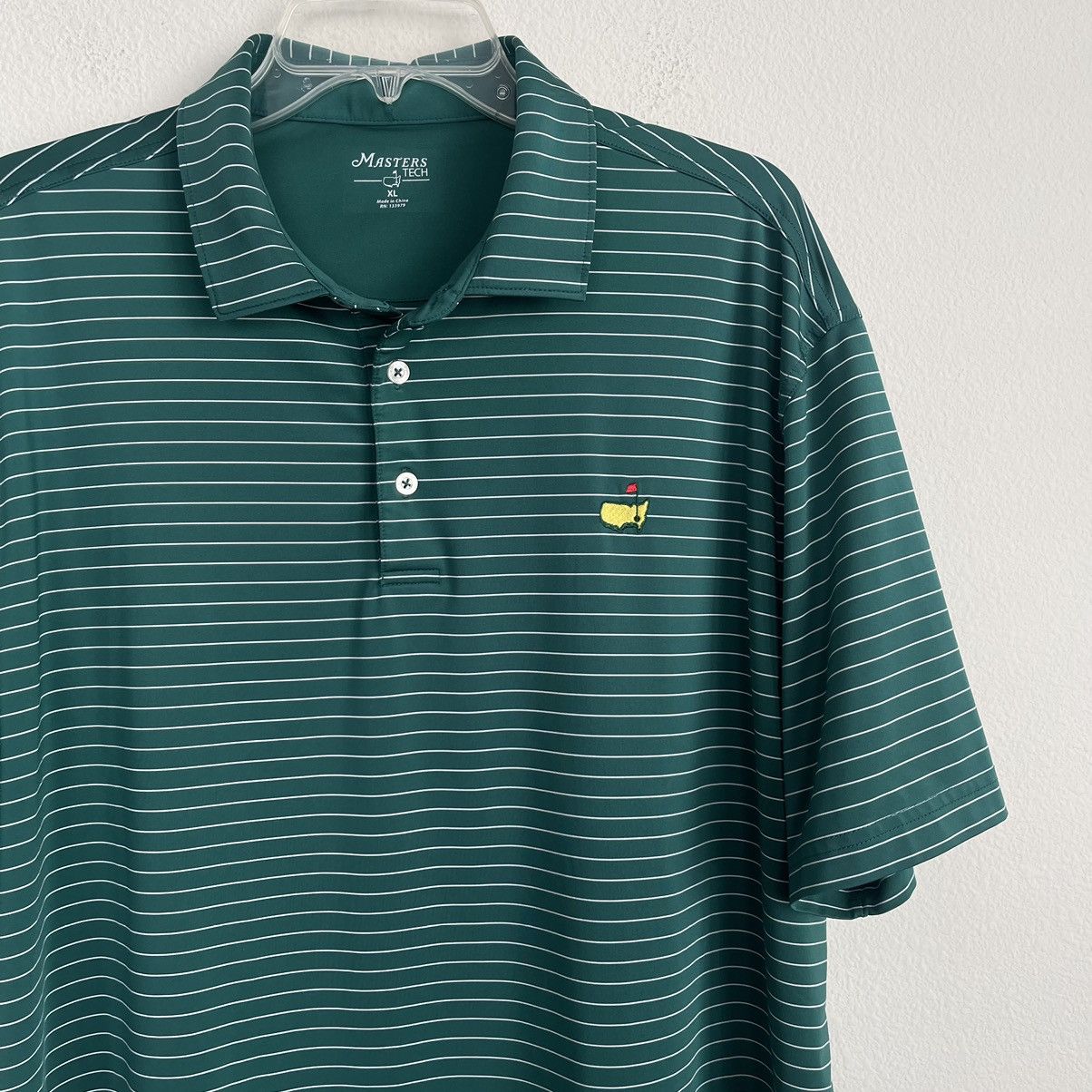 The Masters Masters Tech Short Sleeve Striped Stretch Golf Polo | Grailed