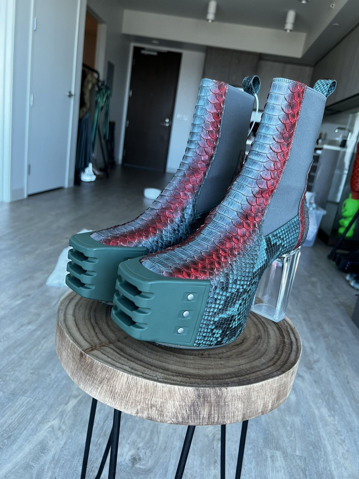 Rick Owens Degrade Python KISS Boots | Grailed