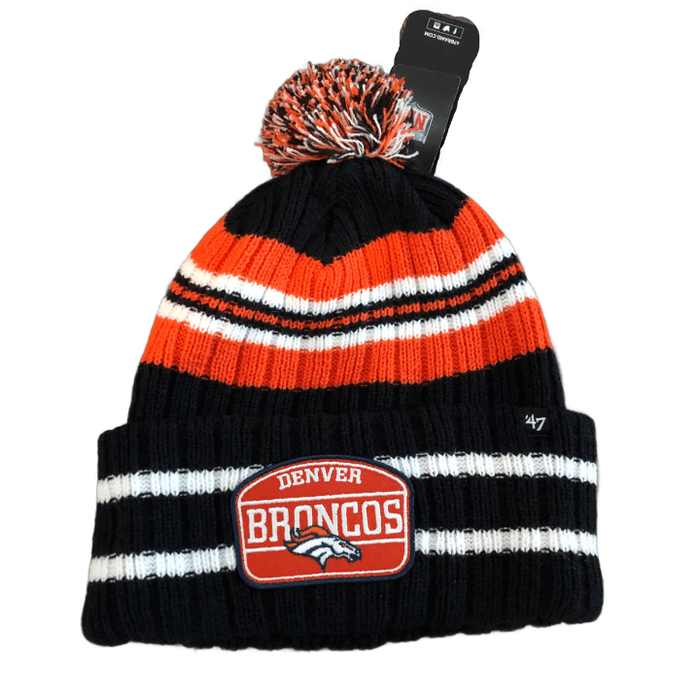 47 Brand NWT Denver Broncos '47 Brand Hone Patch Logo Pom Beanie Hat ...