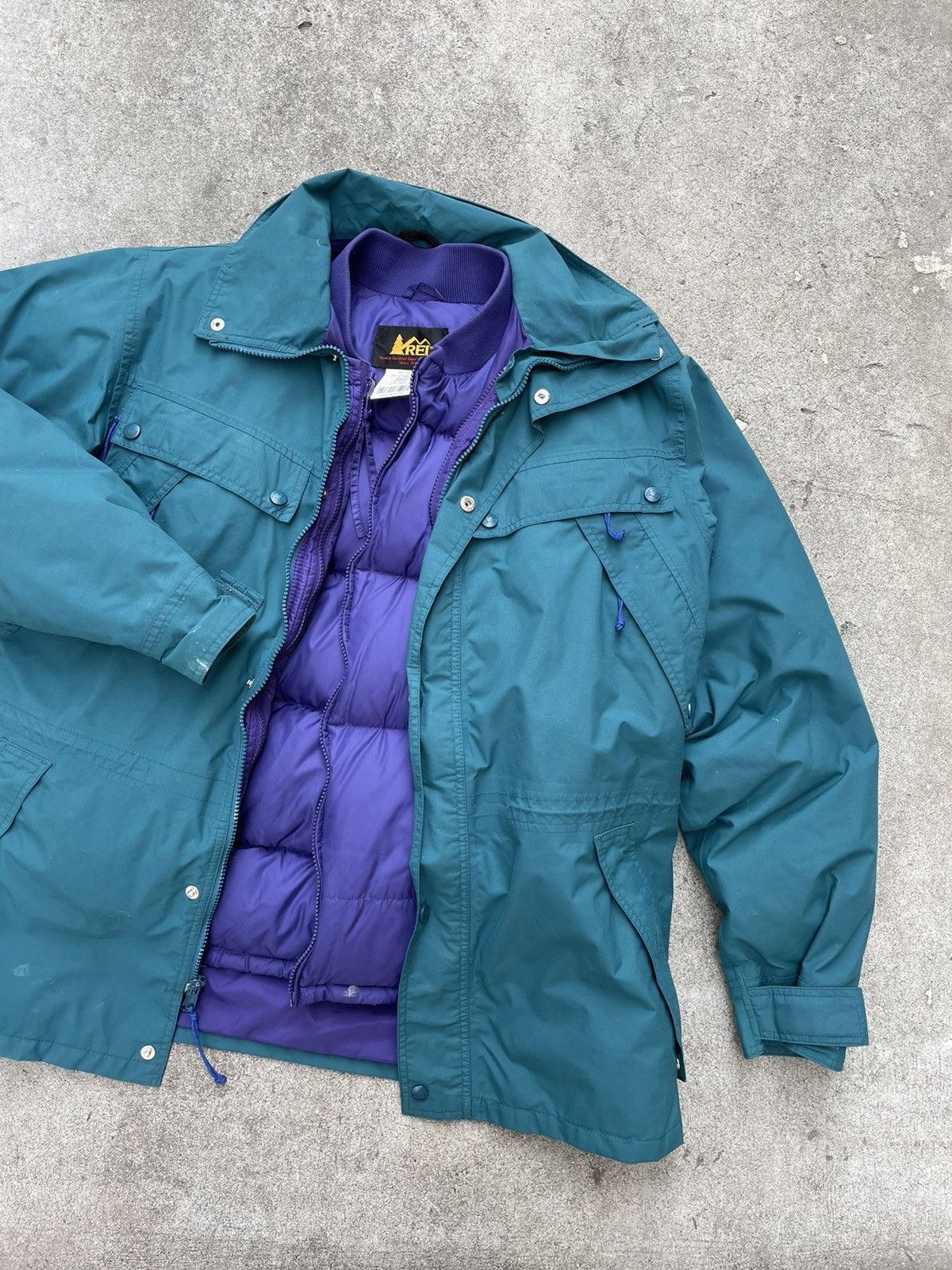 Outdoor Life × Rei × Vintage vtg REI Co-op 2-in-1 Goose Down Puffer ...
