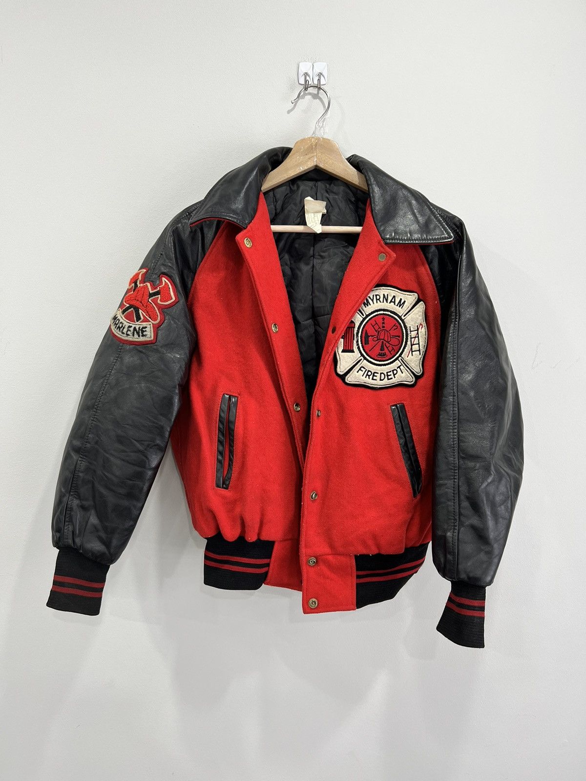 Vintage Vintage 90s Fireman Varisty Letterman Jacket Womens | Grailed