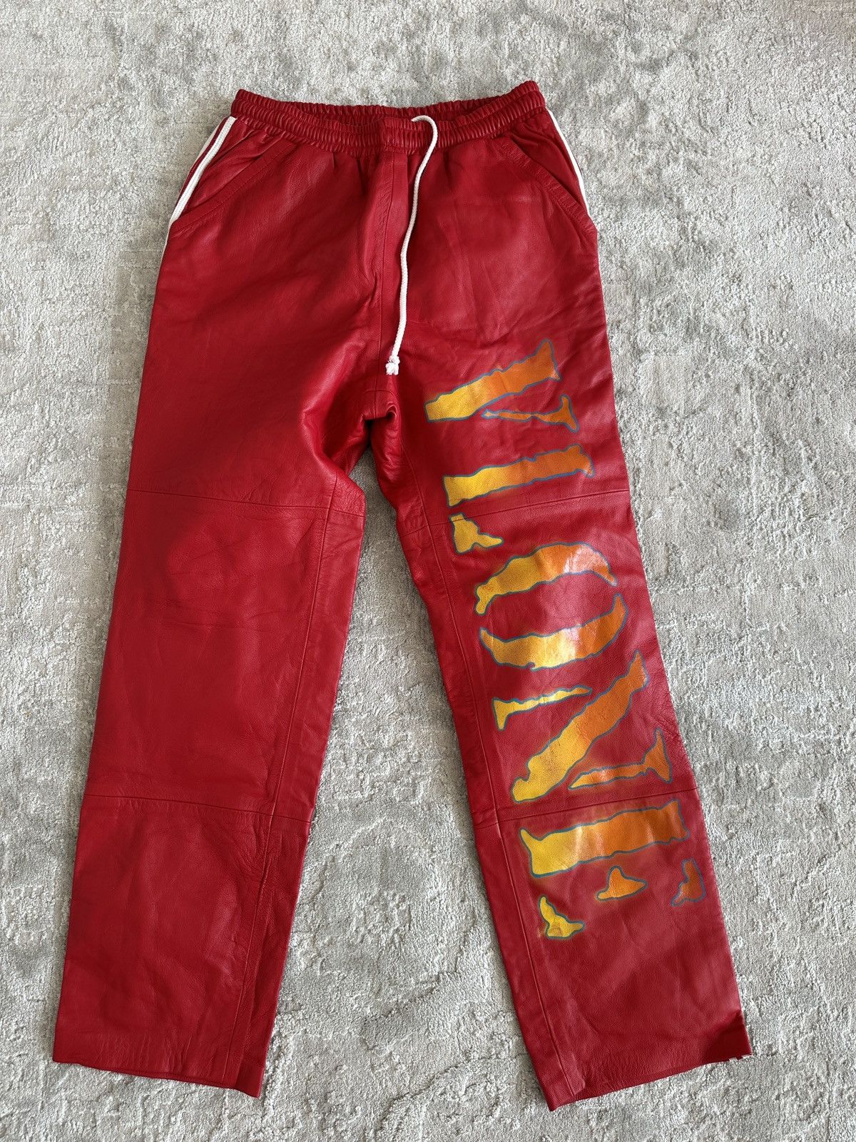 Vlone Vlone Leather Track Pants | Grailed