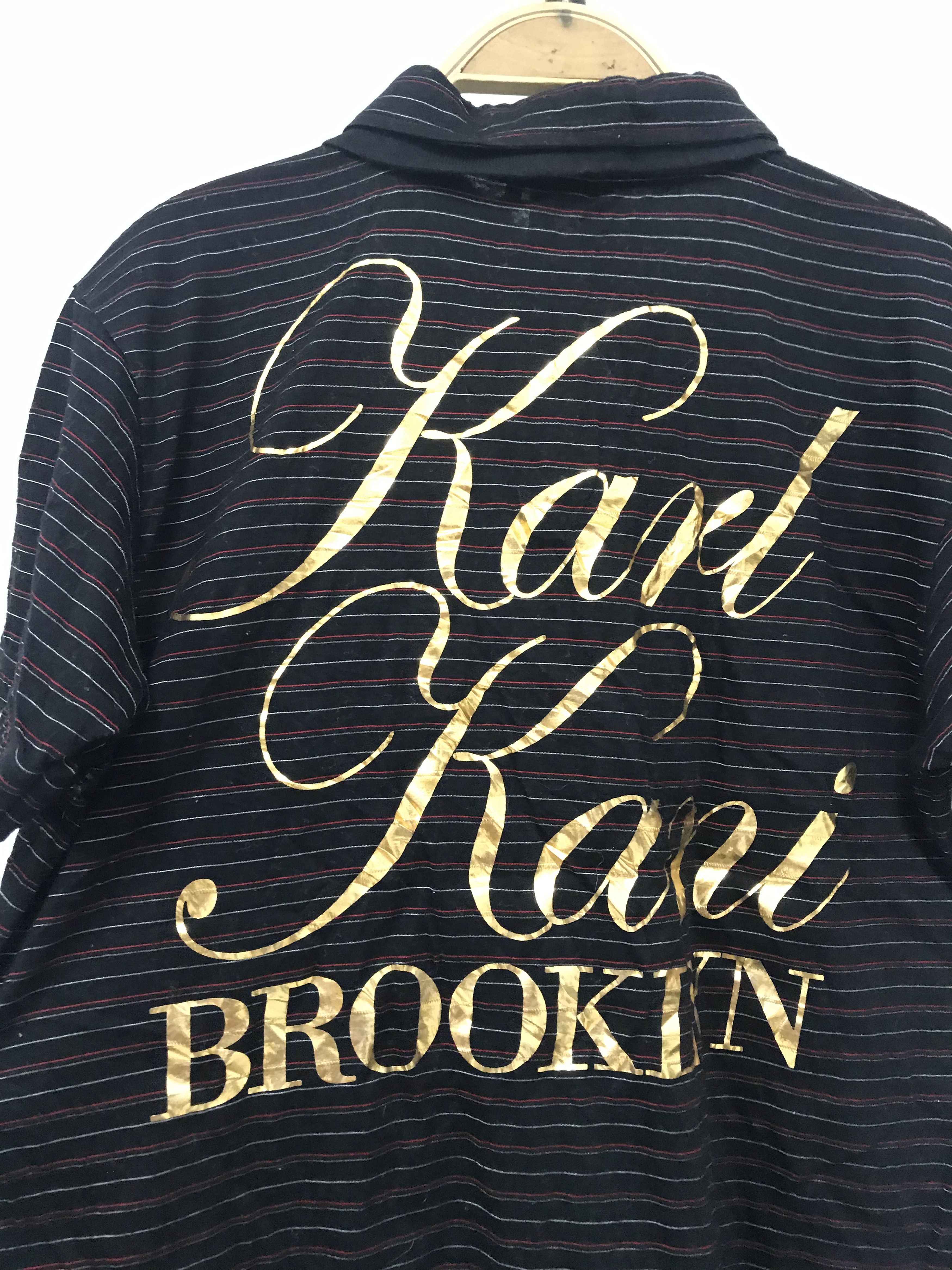 Japanese Brand × Karl Kani × Luxury rare karl kani striped polo double ...