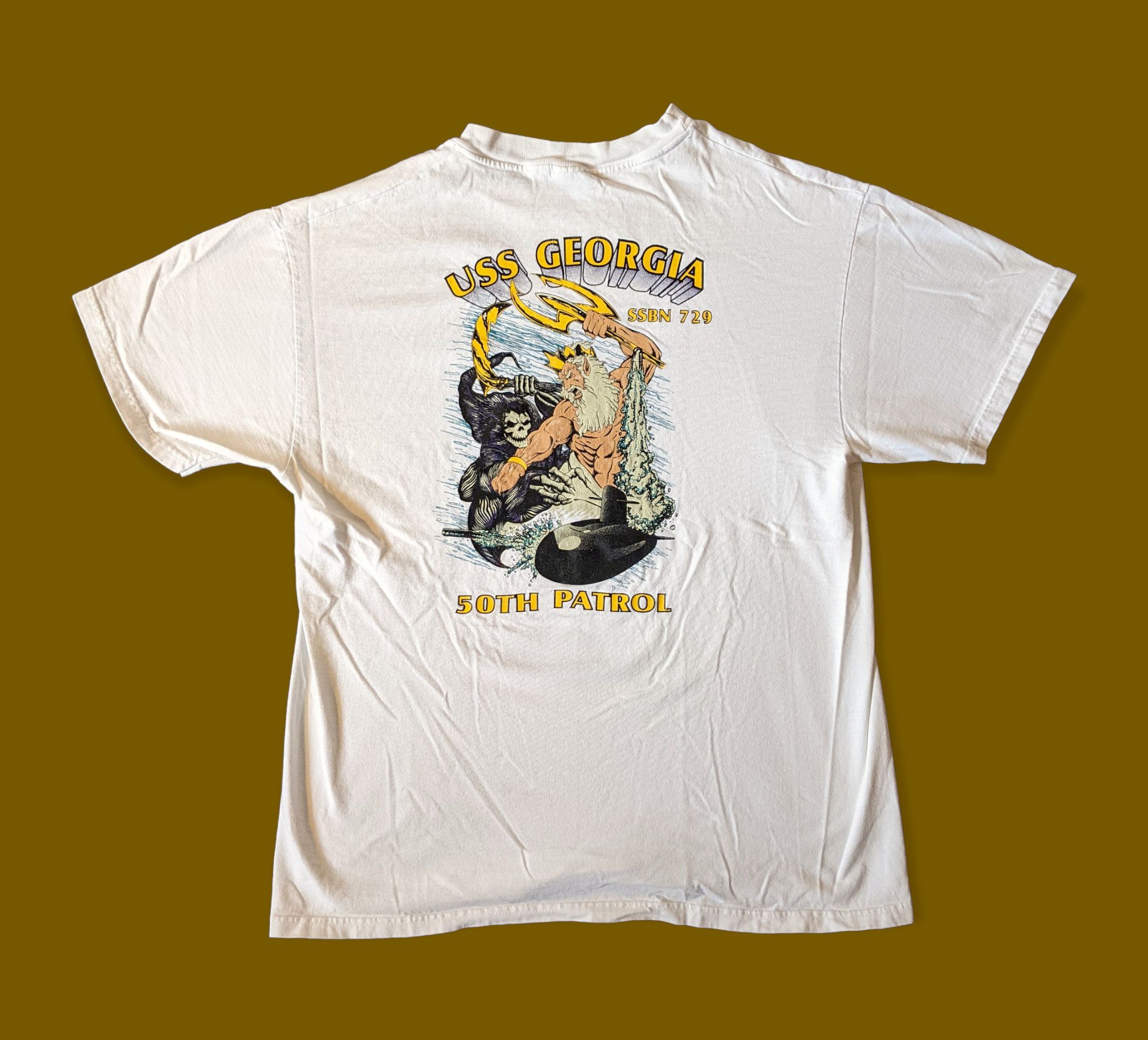 Vintage Vintage 90s USS Georgia SSGN 729 Military Navy Tee | Grailed