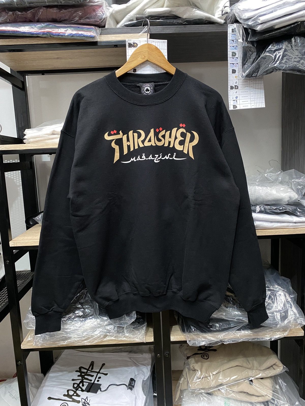 Thrasher THRASHER CALIGRAPHY FONT CREWNECK | Grailed