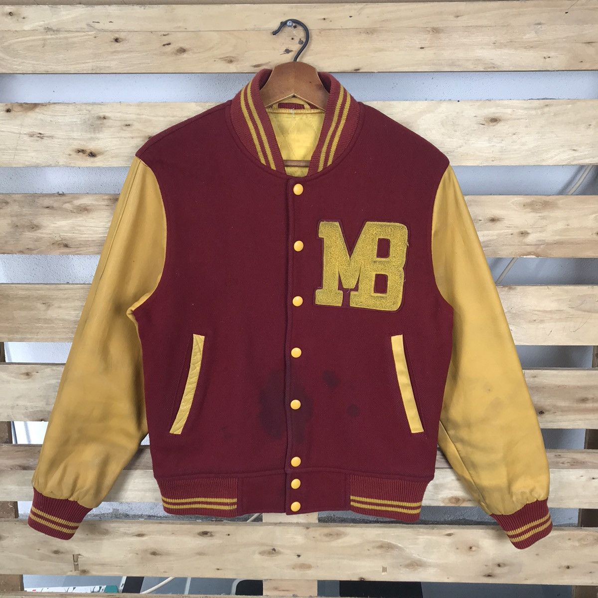Macbeth × Varsity Jacket × Vintage Vintage Macbeth MB Leather Varsity ...