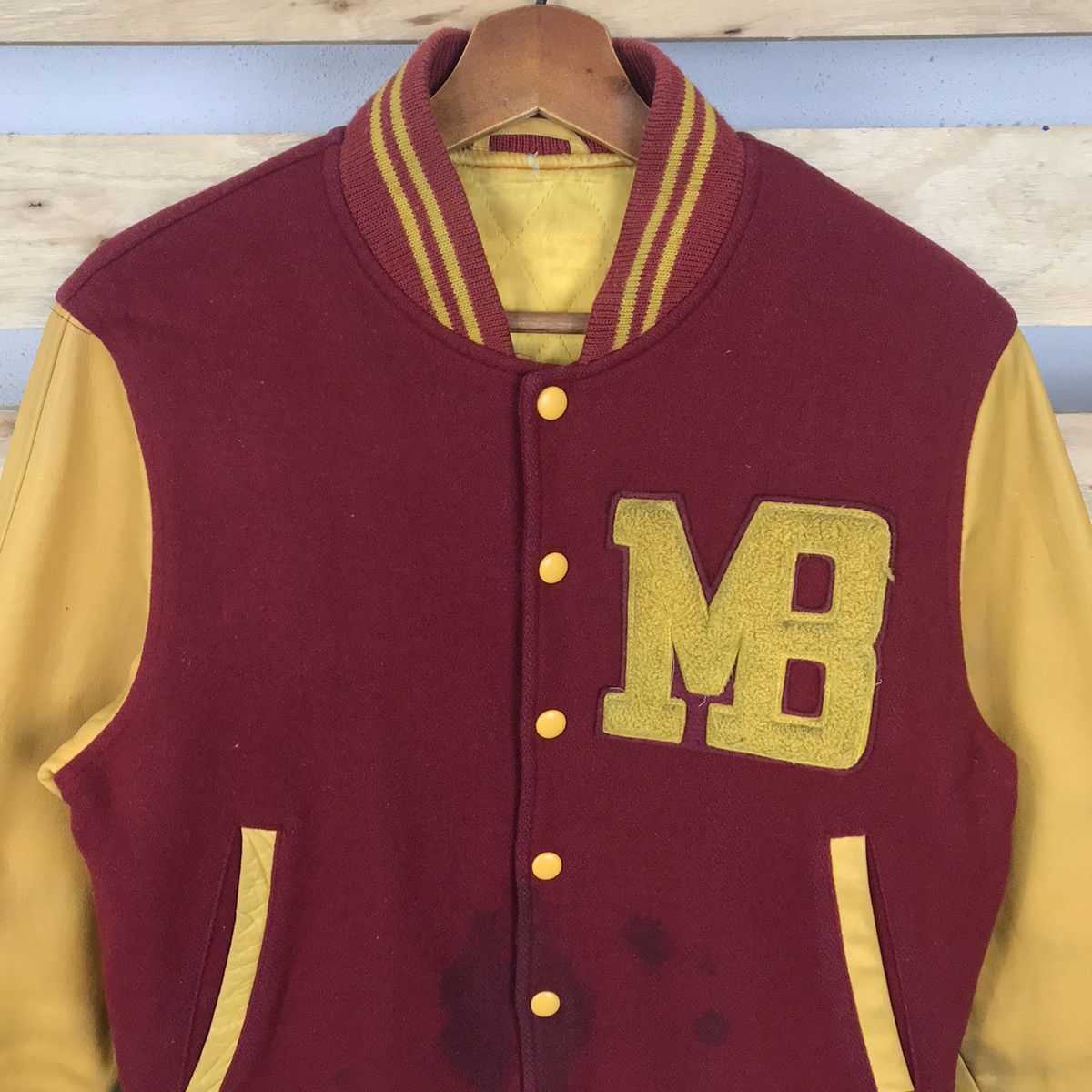 Macbeth × Varsity Jacket × Vintage Vintage Macbeth MB Leather Varsity ...