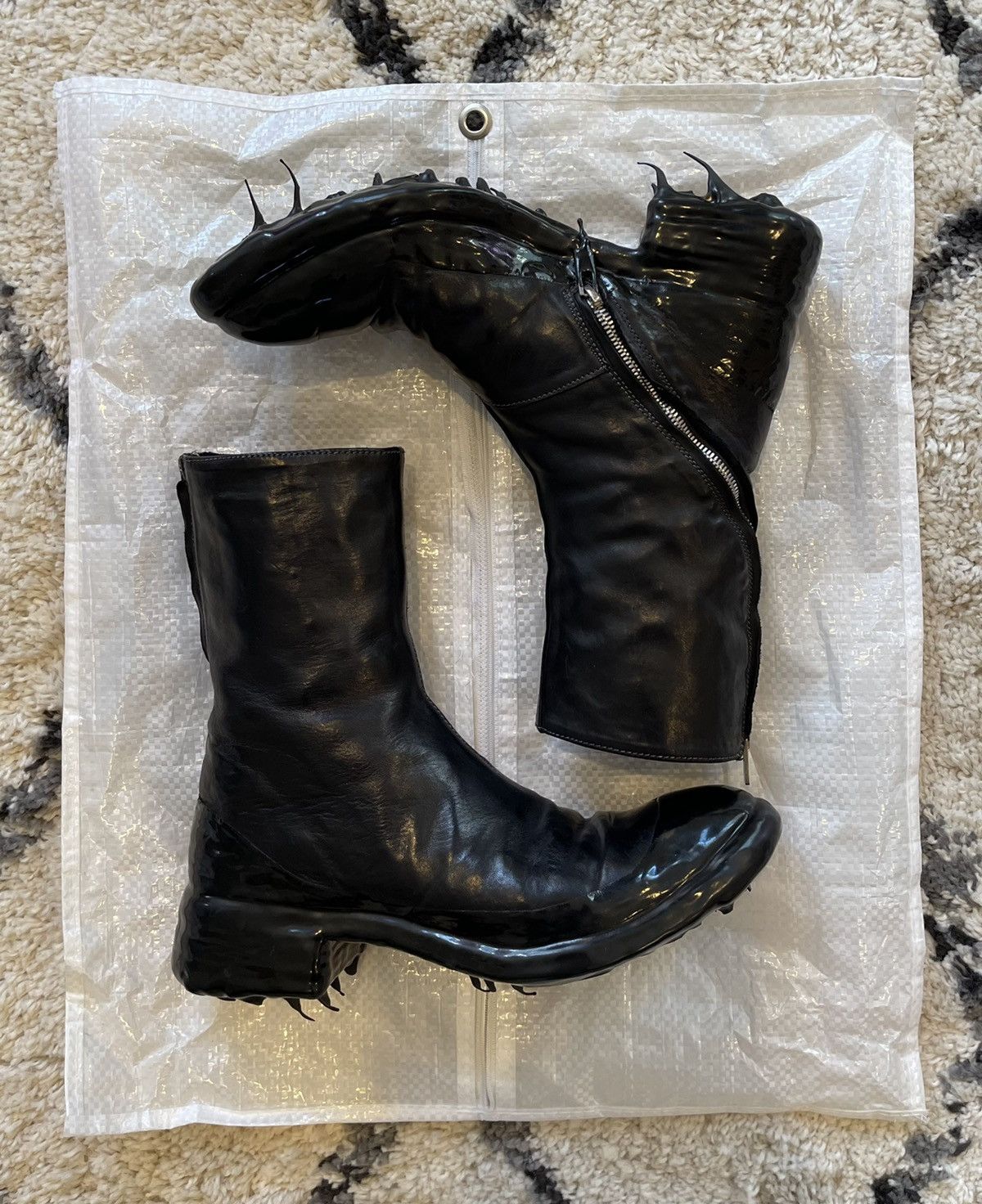 Carol Christian Poell CCP Rubber Drip Tornado Boots | Grailed