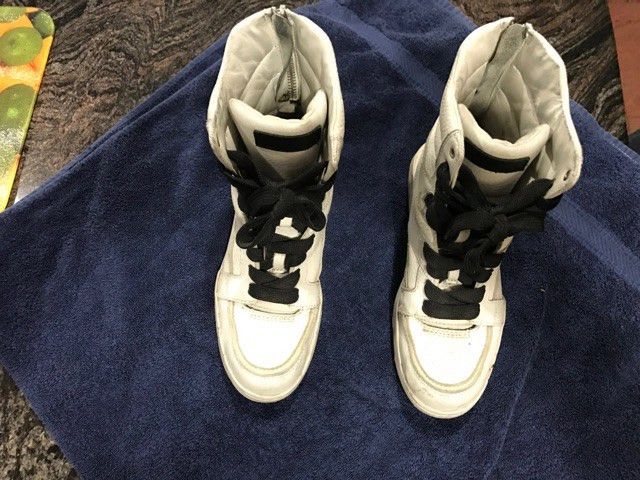 Diet Butcher Slim Skin DBSS White Leather High Top Sneakers | Grailed