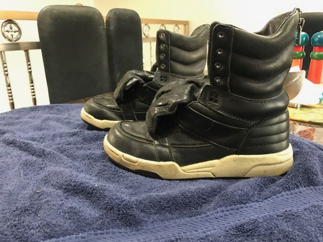 Diet Butcher Slim Skin DBSS Black Leather High Top Sneakers | Grailed