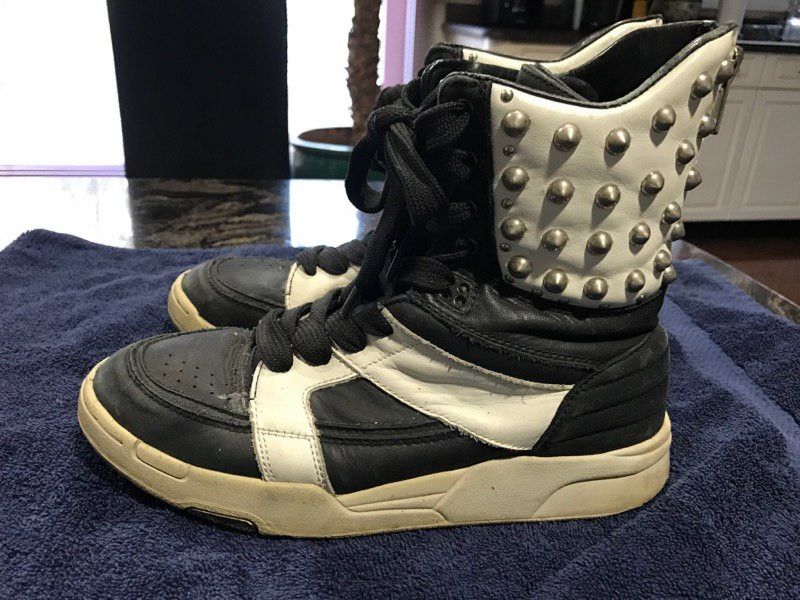 Diet Butcher Slim Skin Dbss Studded Leather High Top Sneakers | Grailed