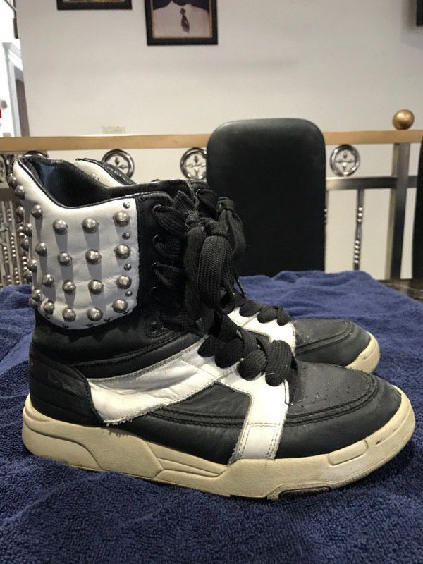 Diet Butcher Slim Skin Dbss Studded Leather High Top Sneakers | Grailed