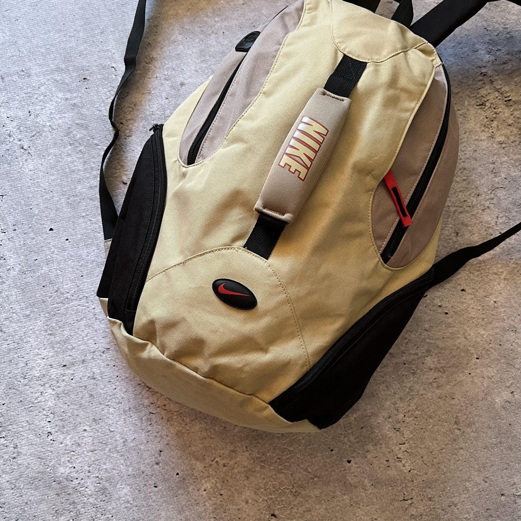 Nike × Nike ACG × Vintage Nike Vintage Beige Swoosh Backpack 90s | Grailed