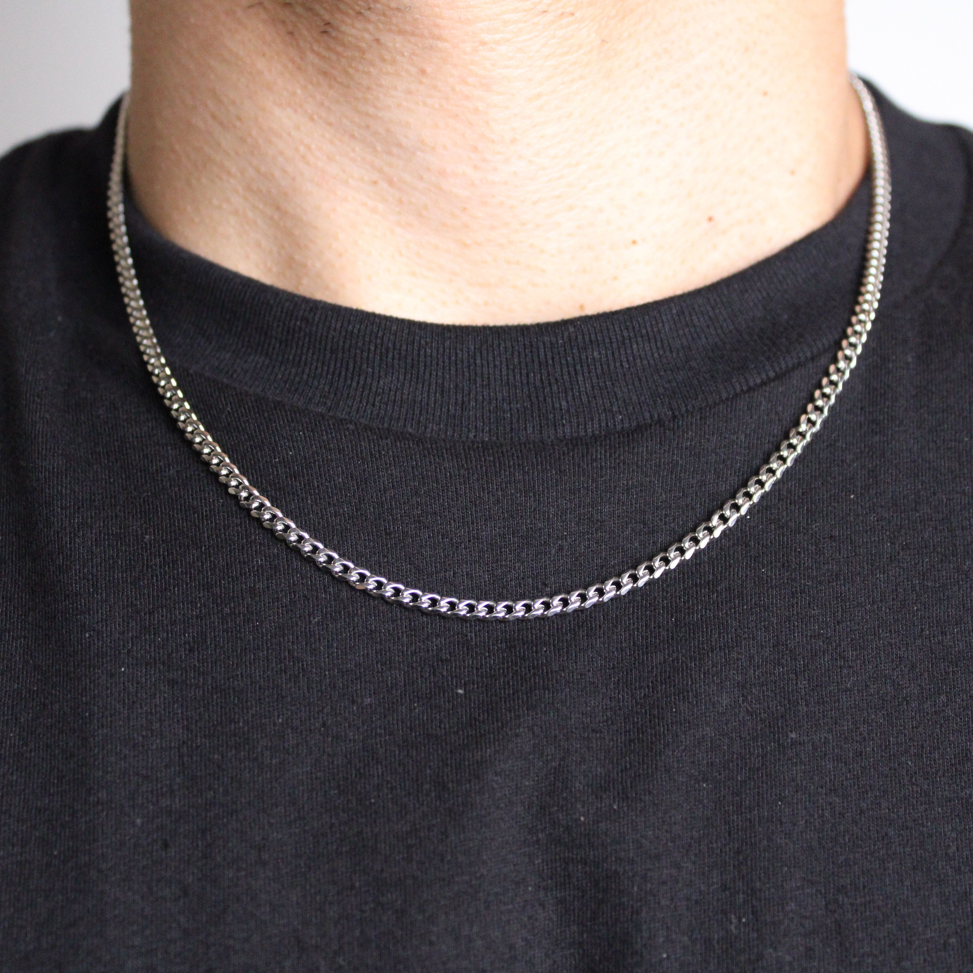Cuban Link Chain × Jewelry × Streetwear Silver 3mm Cuban Link Chain ...