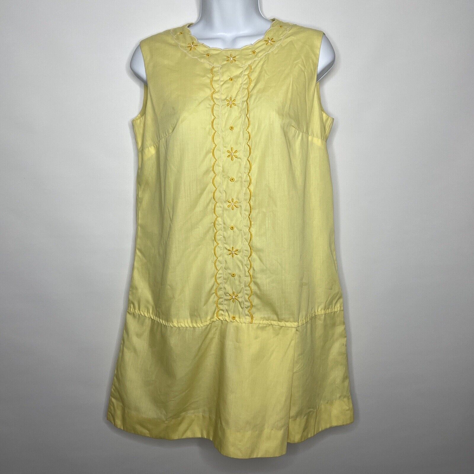 Vintage 60s Lady Madeira Floral Embroidered Yellow Playsuit Romper ...