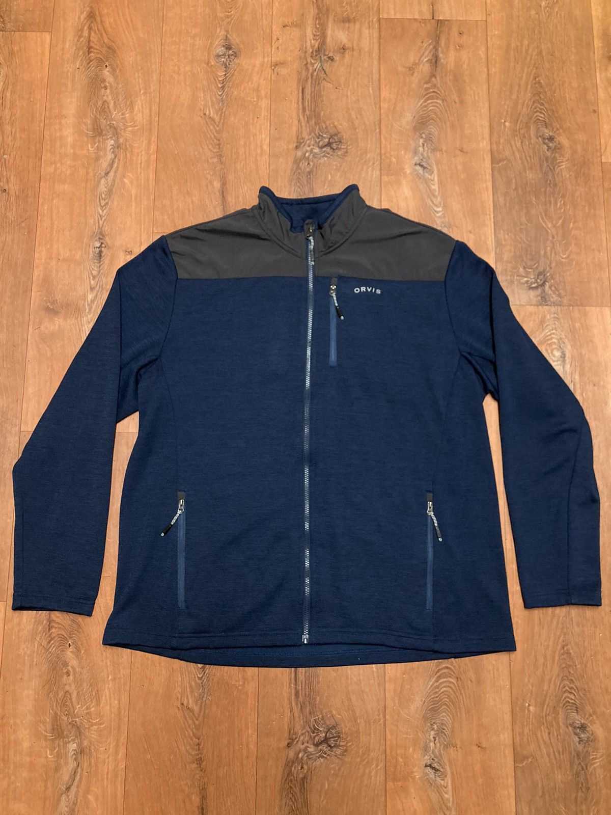 Orvis ORVIS Men’s XL Bonded Mesh Fleece Zip Outdoor Blue Jacket | Grailed