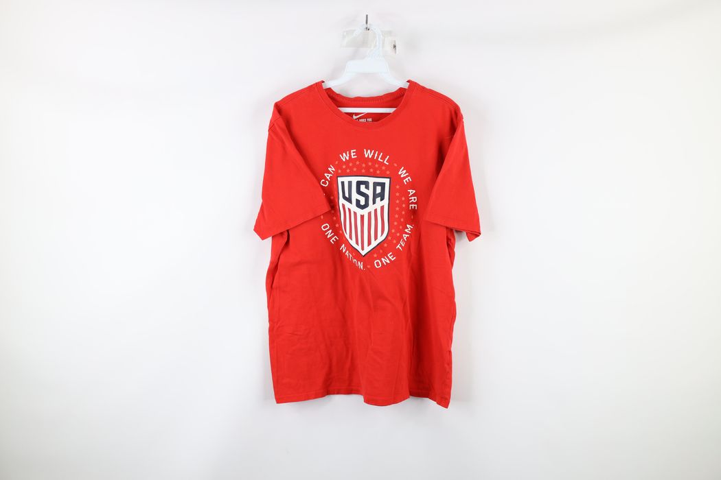 Nike Nike USMNT USA Soccer Crest Out Short Sleeve T-Shirt Red | Grailed