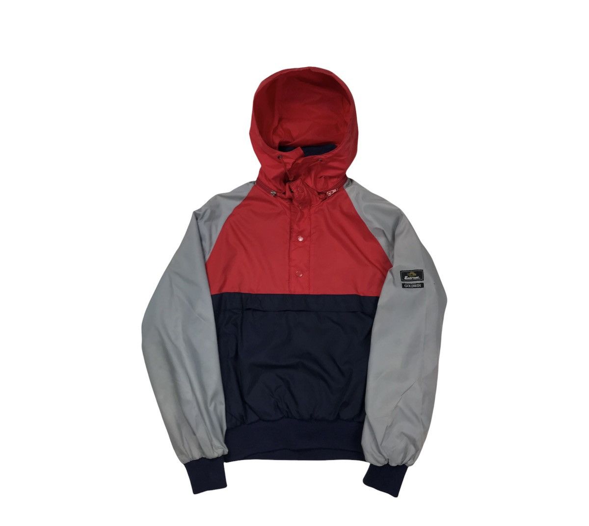 Goldwin Vintage Golwin Tri color Half Zipper Light Hooded Jacket | Grailed