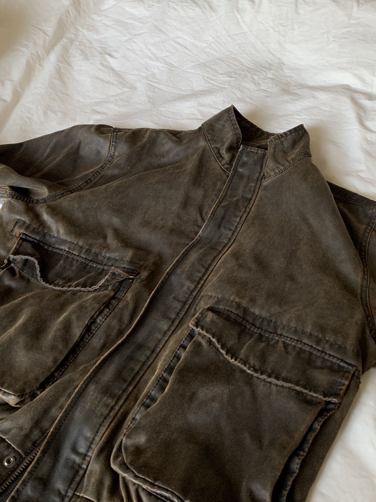Fcuk Vintage FCUK brown leather jacket / aviator leather jacket | Grailed