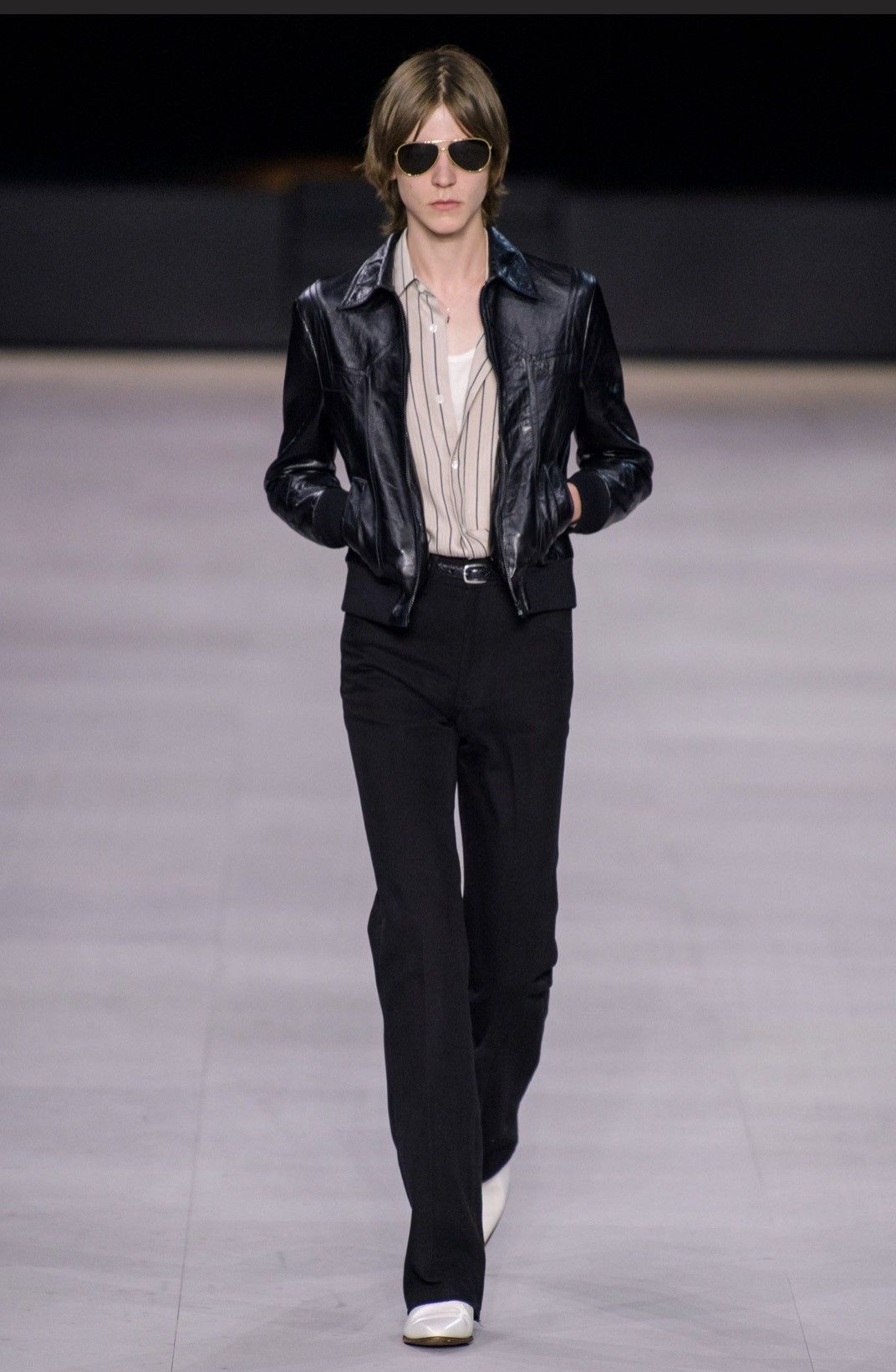 Celine CELINE BY HEDI SLIMANE S/S 2020 Runway Leather Jacket | Grailed