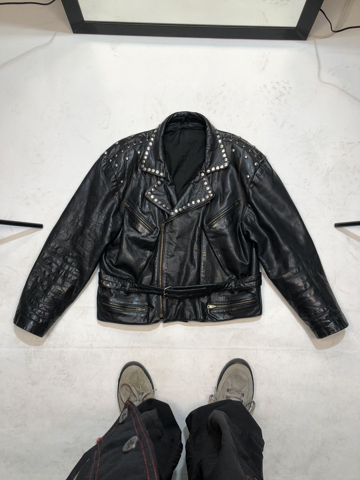 Avant Garde × Leather Jacket × Rock Band Rare punk carti style biker ...