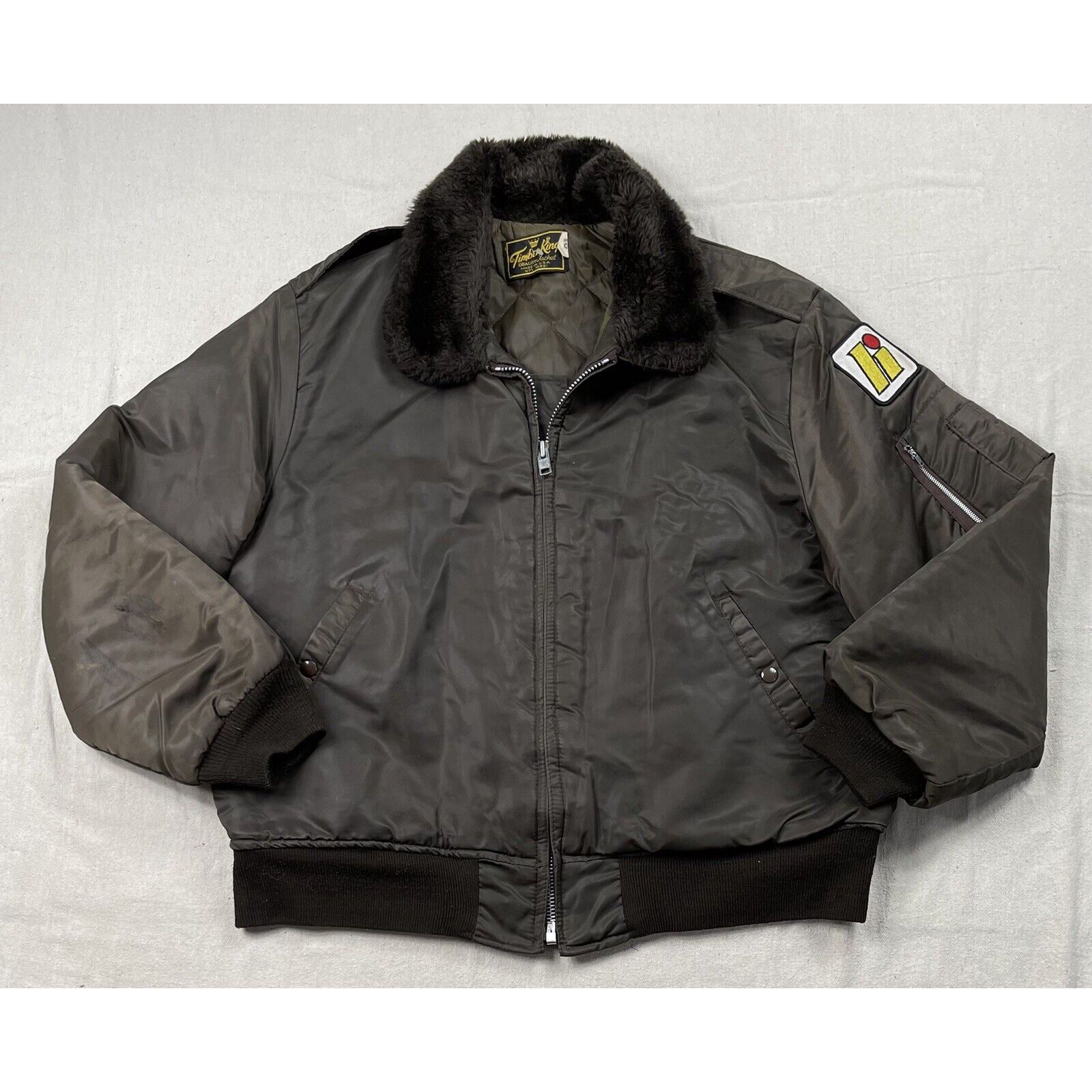 Police Vintage 1950s Timber King Police Air Force Bomber Jacket Patch ...