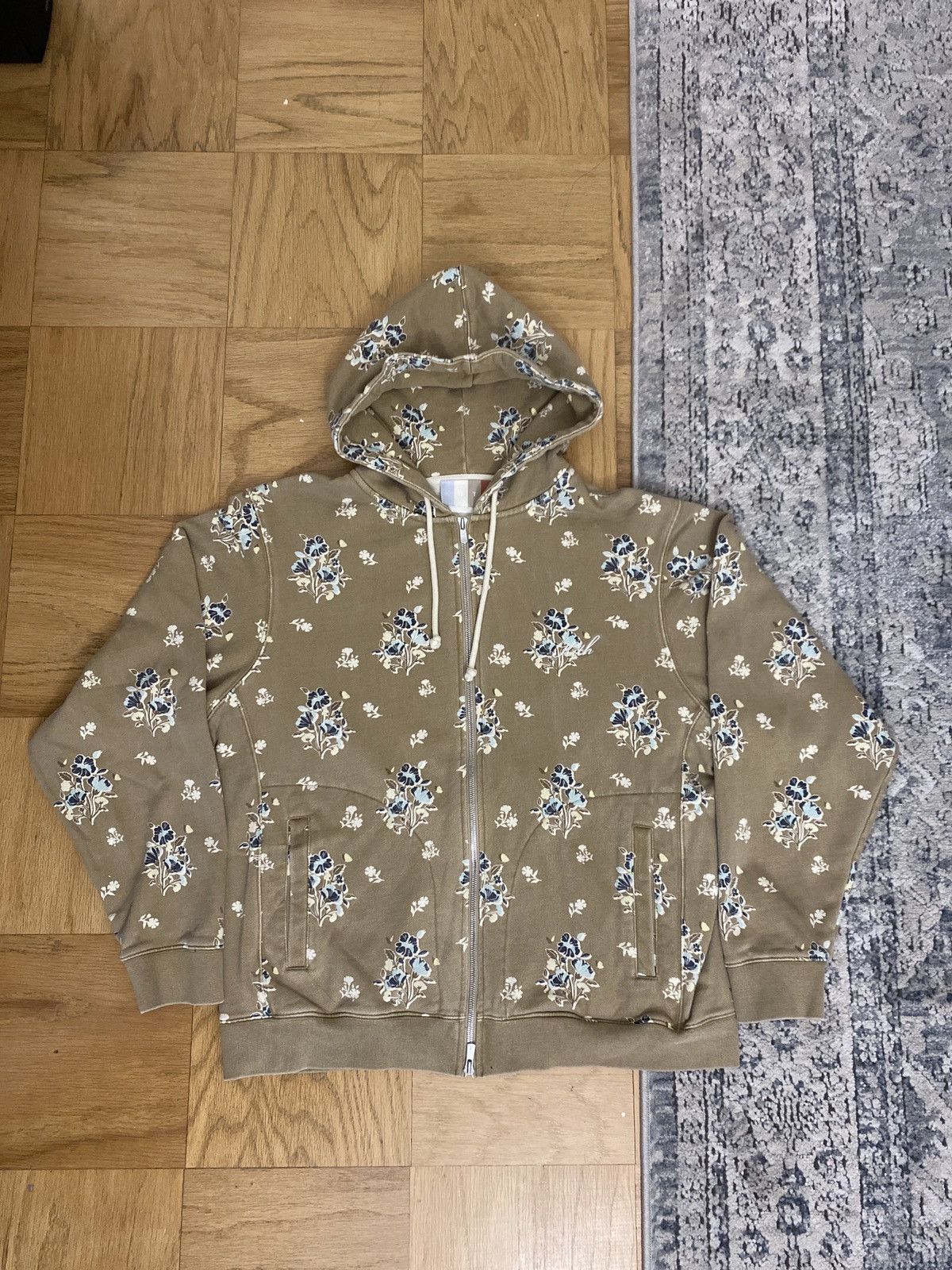 Kith Kith Floral Hoodie Khaki SS 2022 | Grailed