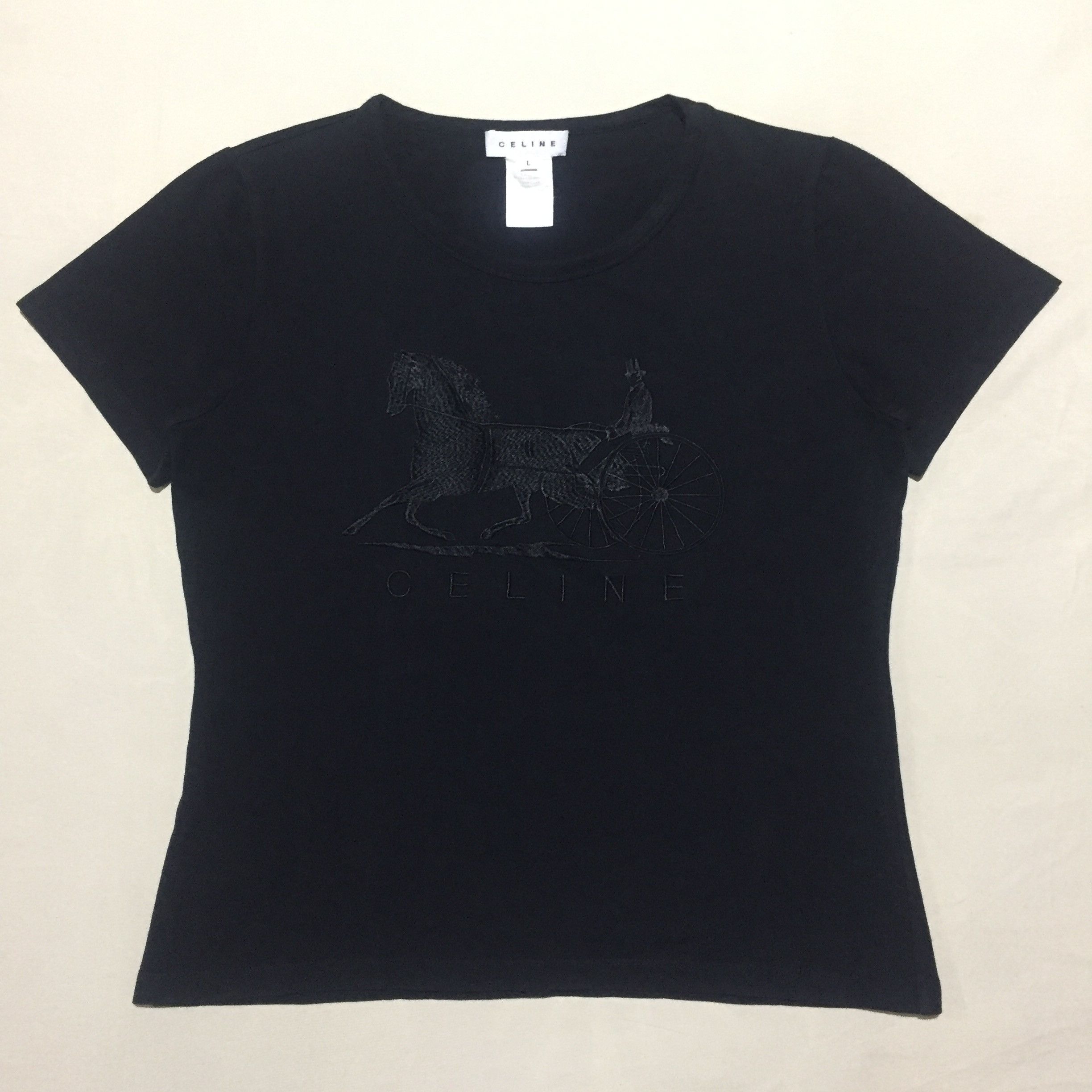 Celine × Vintage Vintage CELINE Embroidery Logo Bordir T-shirt | Grailed