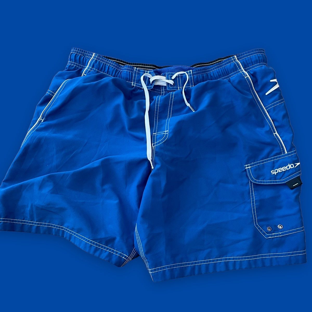 Vintage Baby Blue Speedo Cargo Pocket Swim Trunks / XL | Grailed