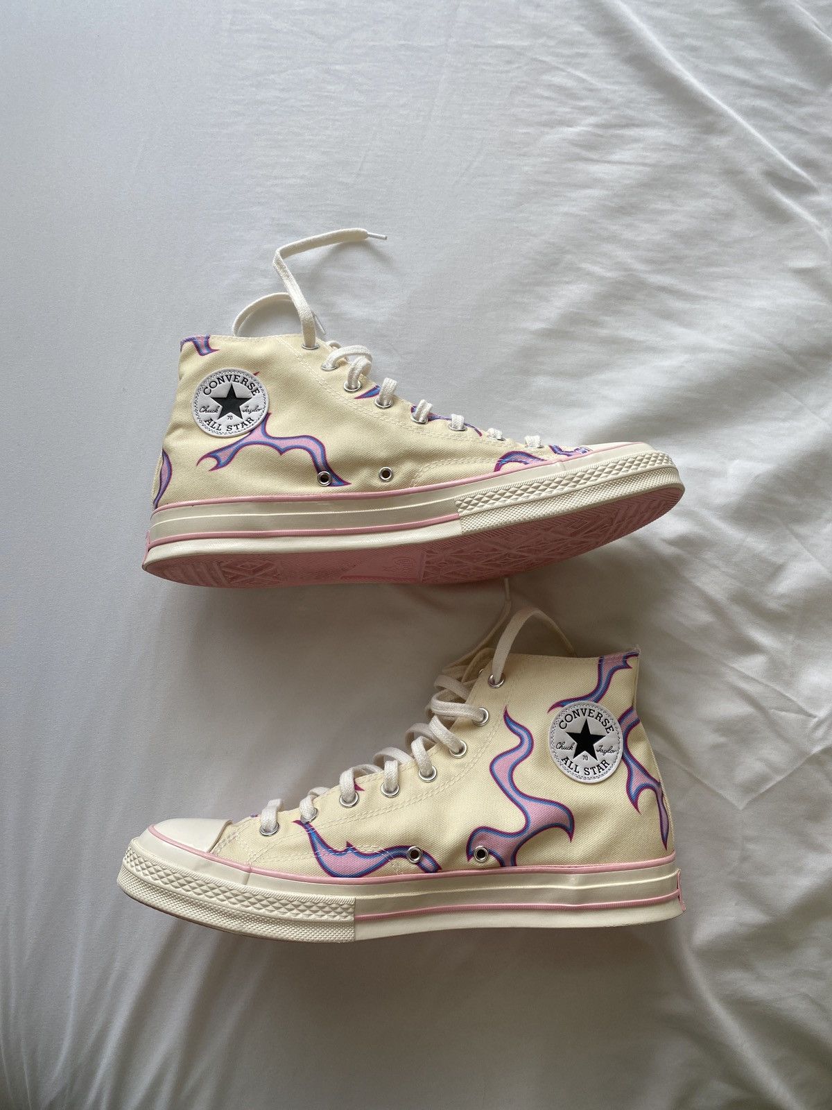 Converse Golf Wang Flame Converse Chuck 70 Hi Pastel Pink and Yellow ...