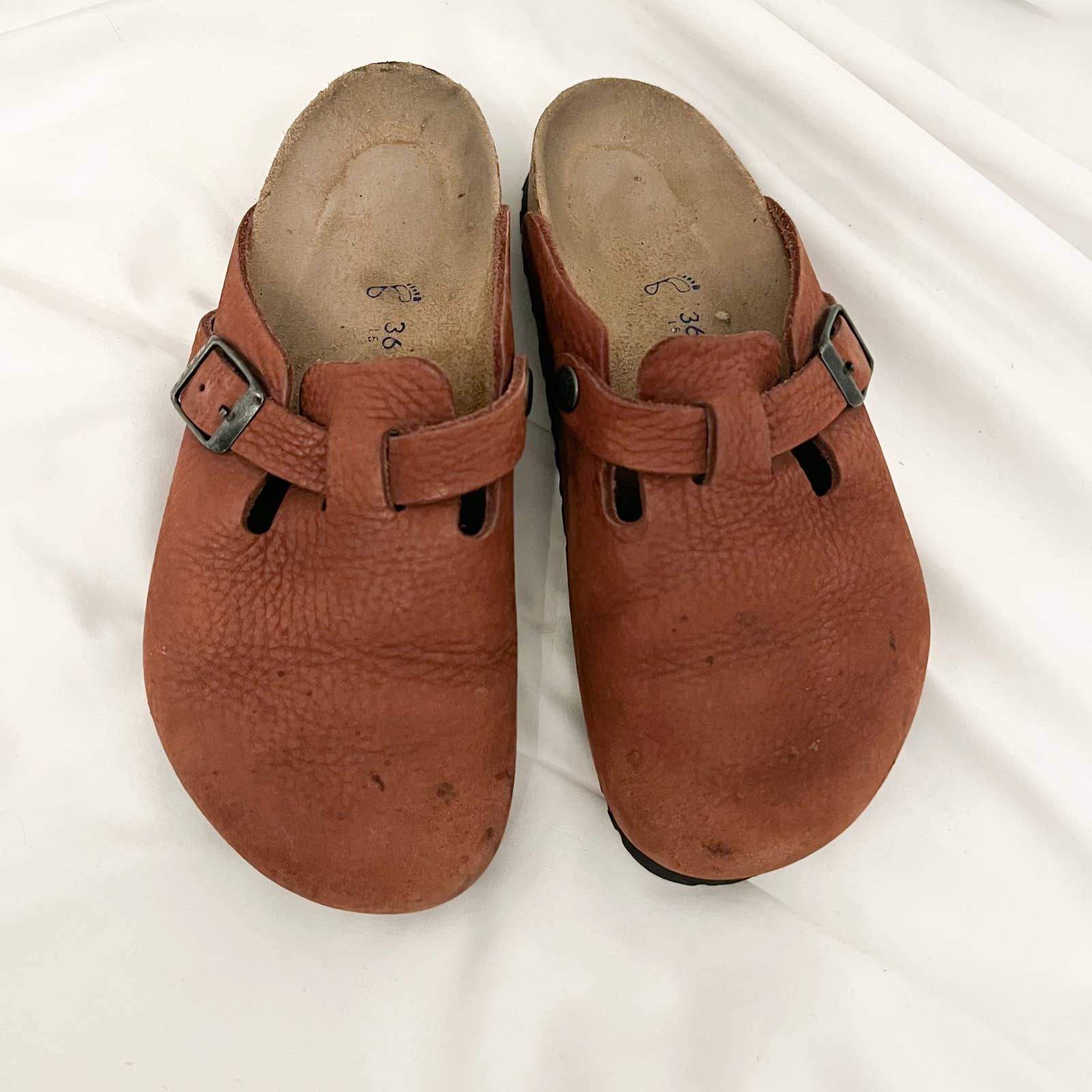 Birkenstock Birkenstock Boston Leather Rust Brown Clogs Slides 36 6 ...