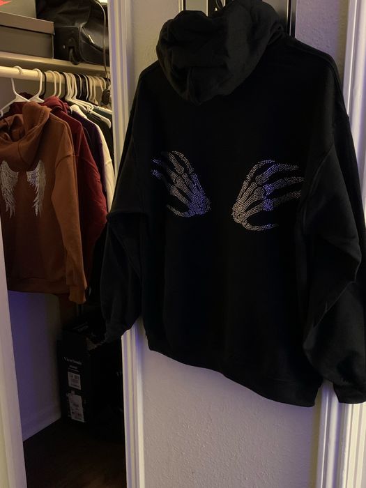 Vintage Rhinestones Skeleton Vintage Hoodie | Grailed
