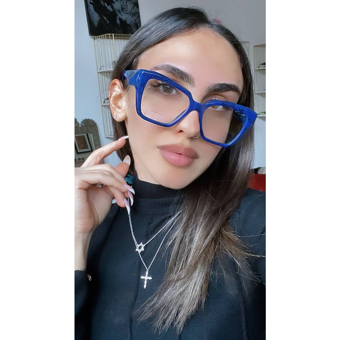 Prada NEW Prada PR09ZV Eyeglass Frames in Blue Marble | Grailed