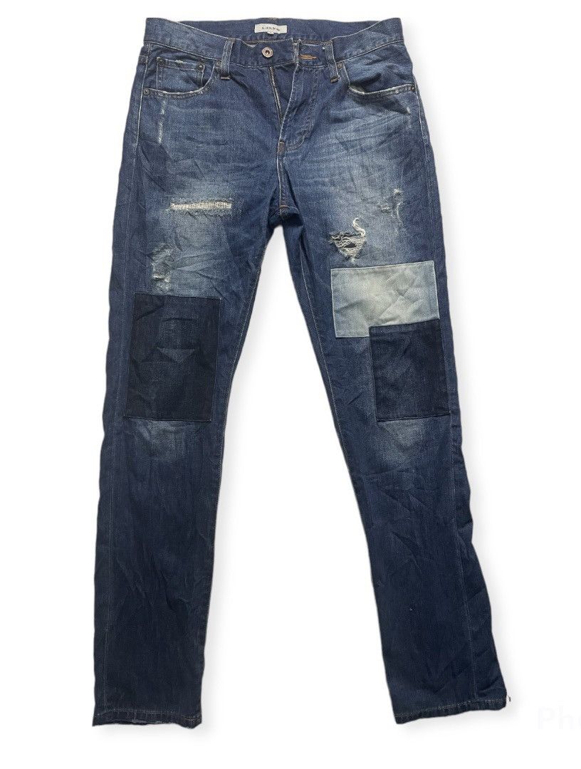 Vintage GLOBAL WORK Patch Work Denim Pants | Grailed