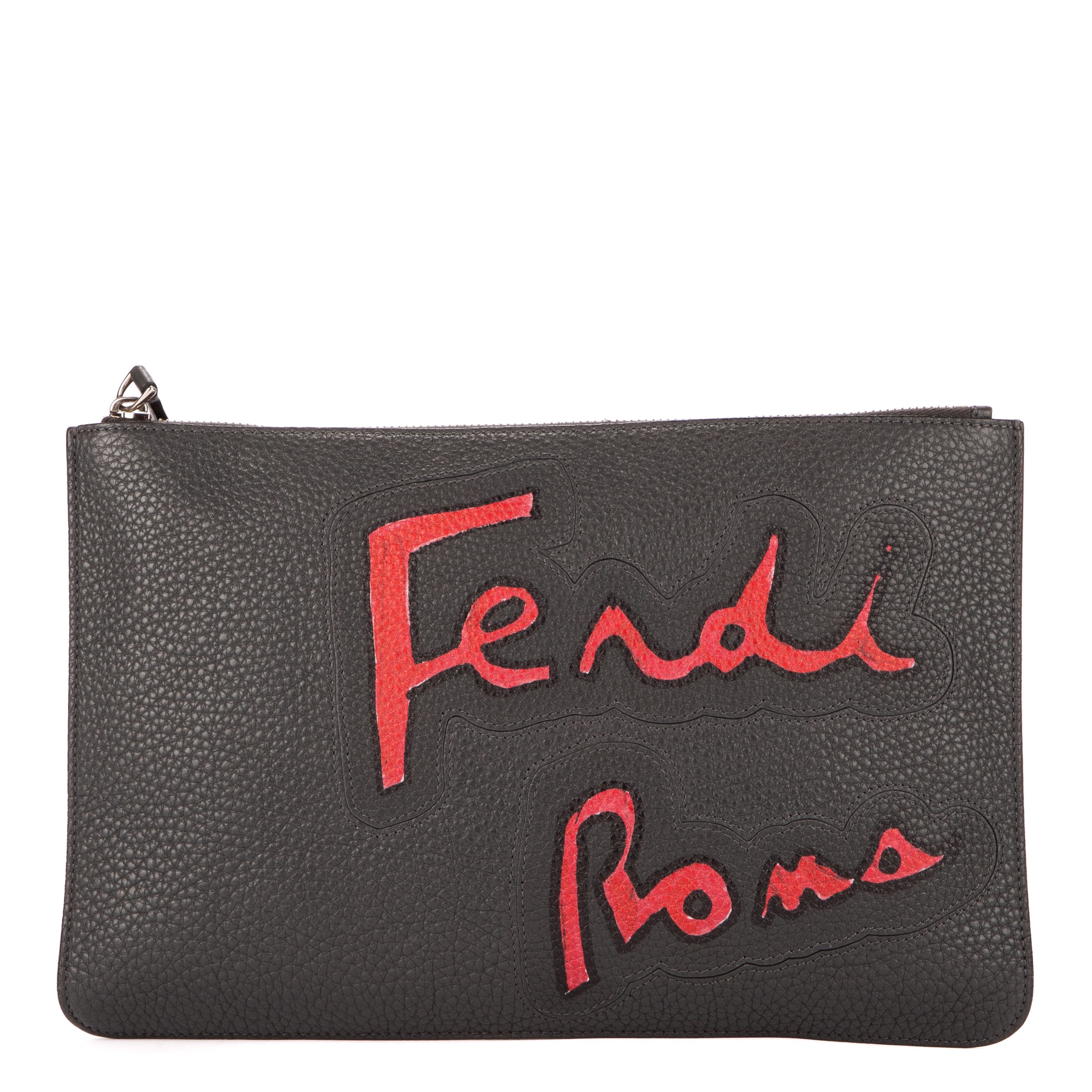 Fendi Fendi marker signature in Black Grained leather | Grailed