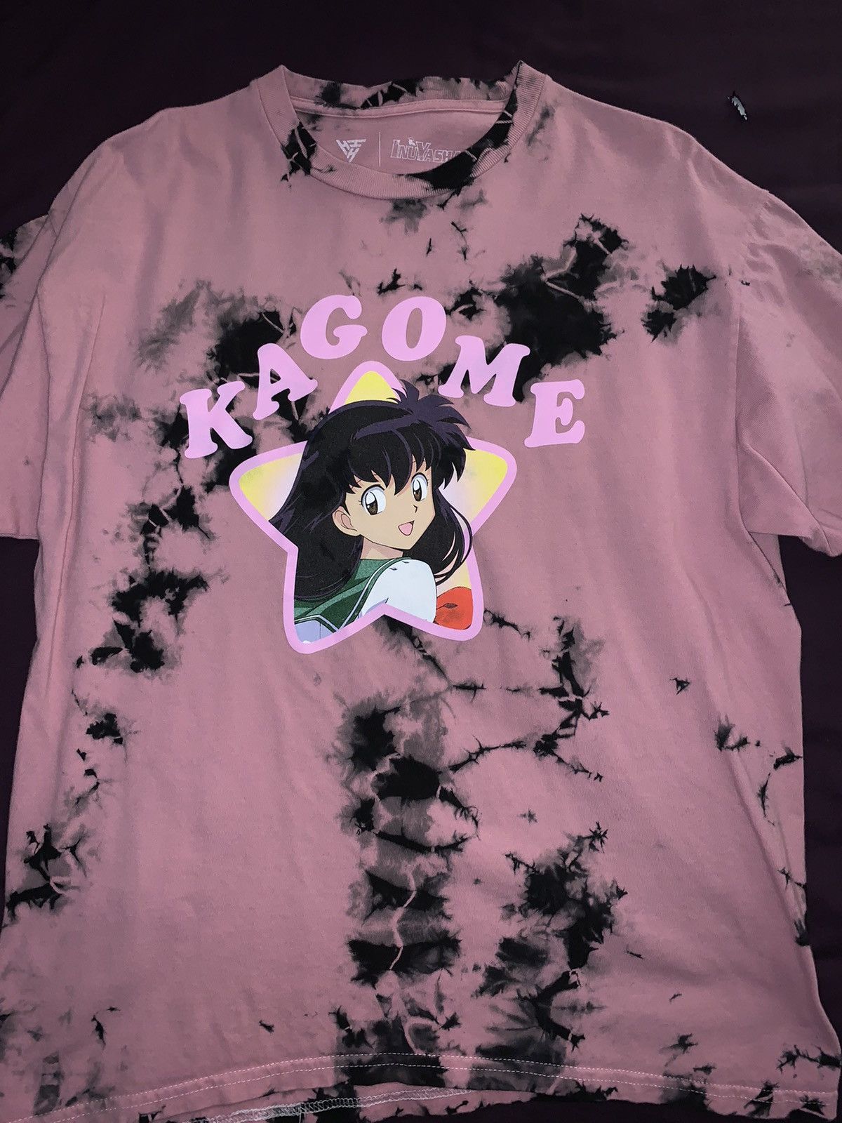 Hypland Inuyasha Kagome pink and black tie dye shirt | Grailed