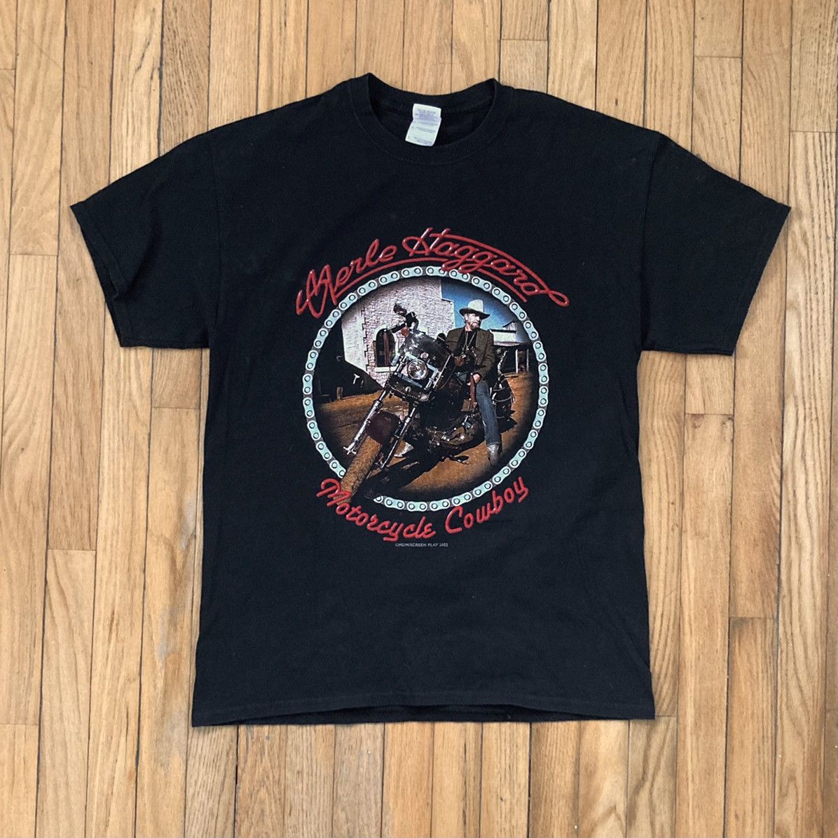 Streetwear × Vintage Merle Haggard Motorcycle Cowboy T-Shirt | Grailed