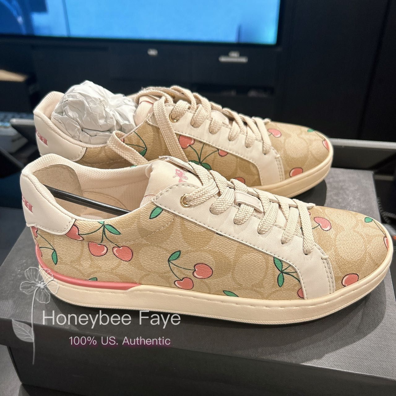 Coach Clip Low Top Sneaker In Signature Canvas With Heart Cherry | Grailed