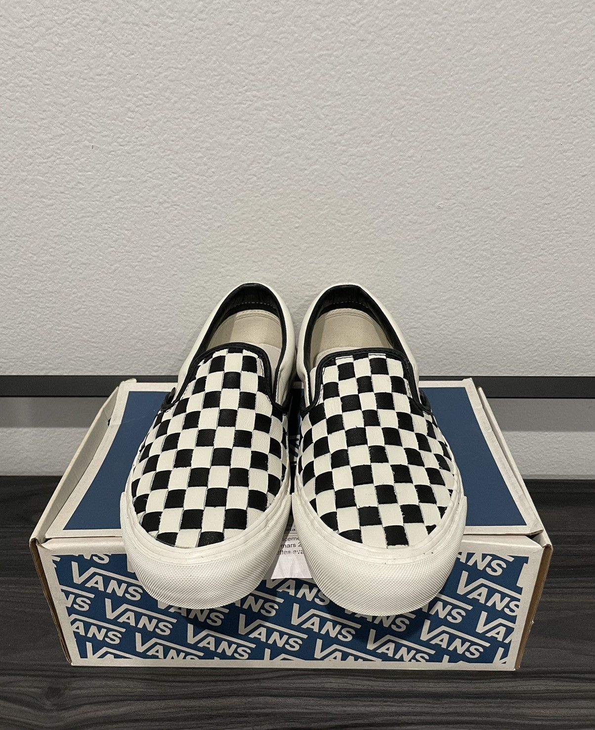 Vans VANS vault 50th Anniversary Checkerboard Leather Slip On | Grailed