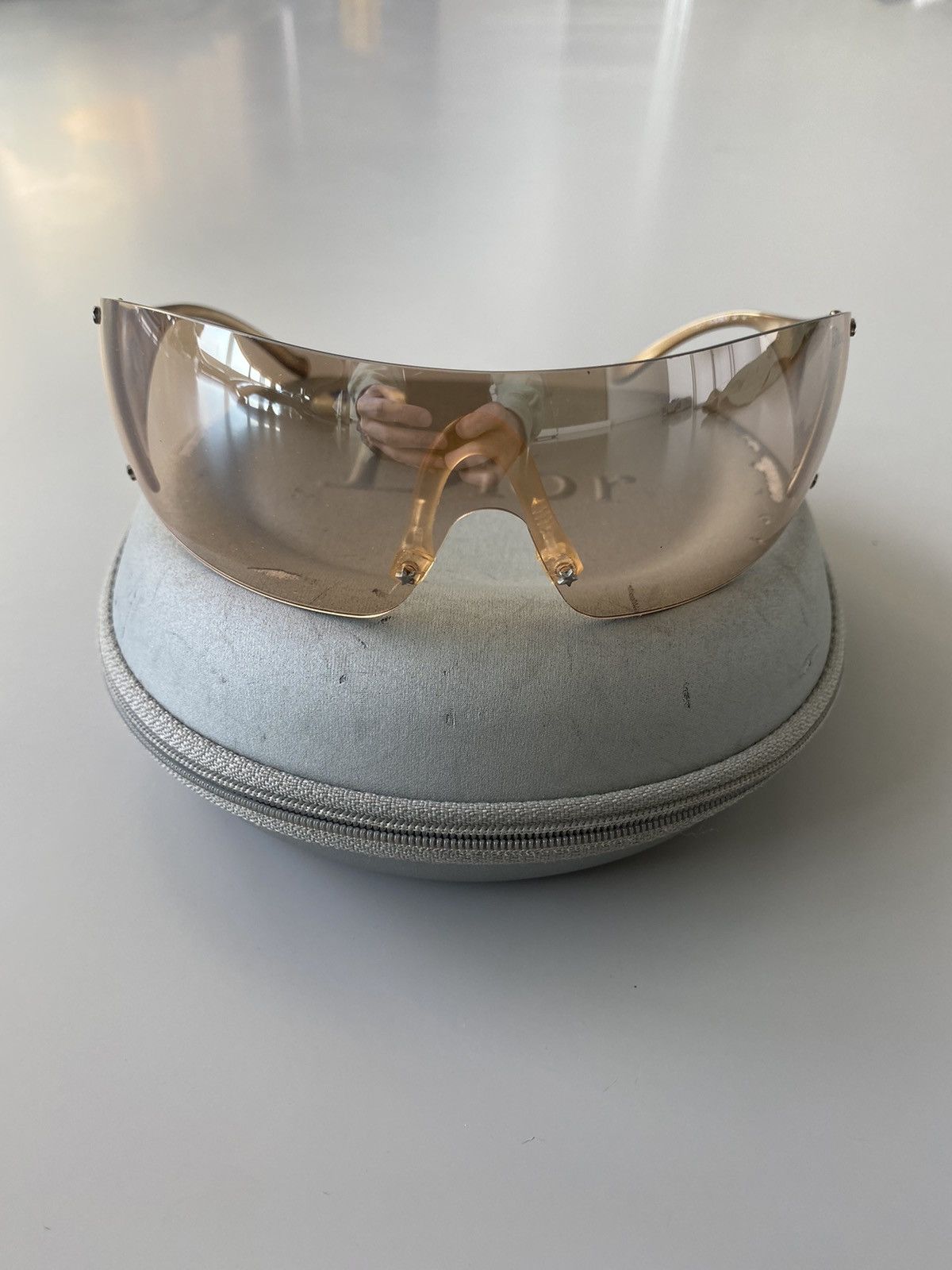 Dior Ski mask 6 sunglasses gold | Grailed