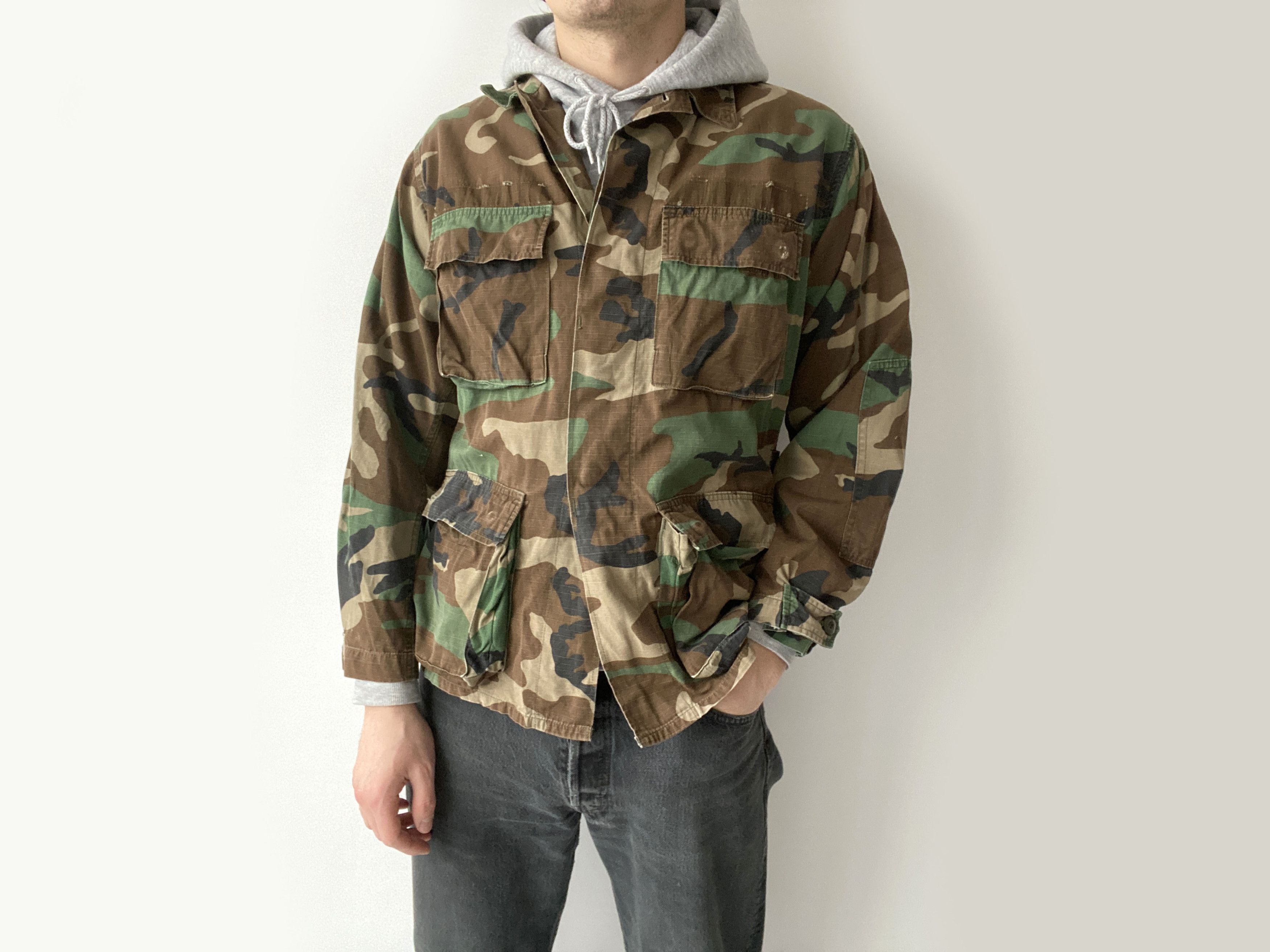 Military × Usmc × Vintage 80s Vintage US Army Woodland ERDL Camo BDU ...