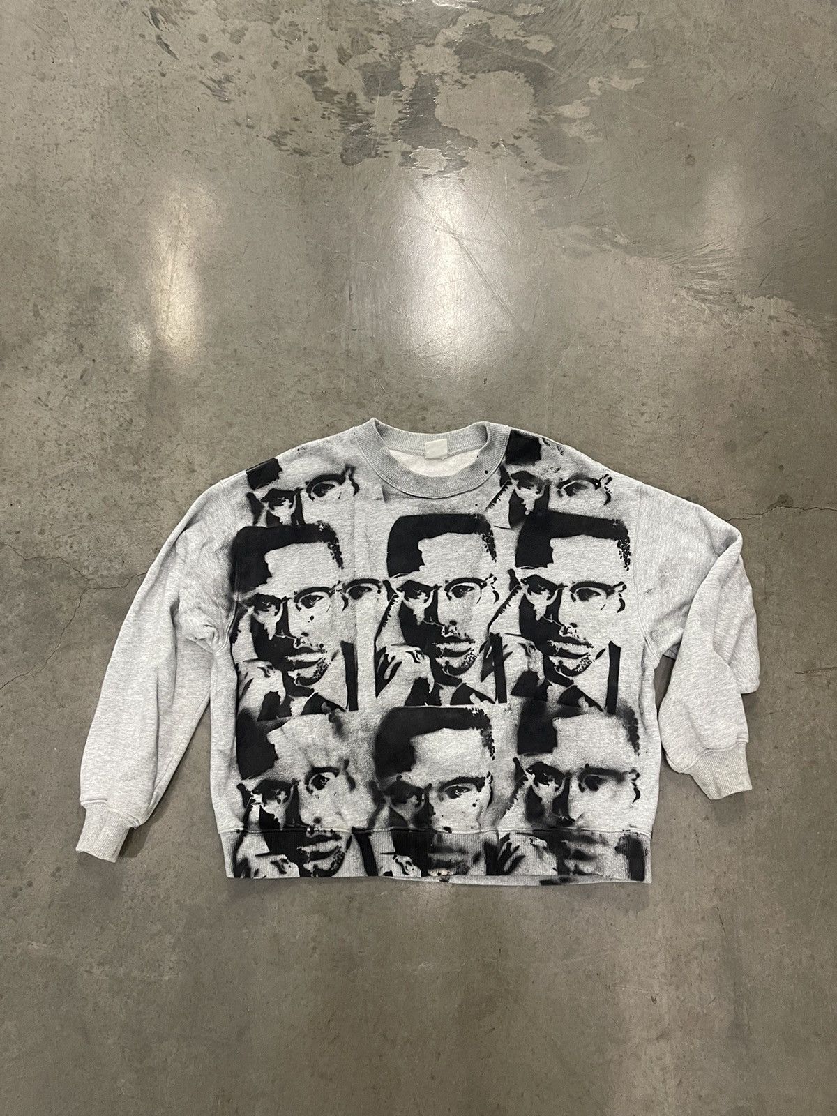 Custom 1 Of 1 Malcolm X “Monogram X” Cropped Crewneck Sweatshirt | Grailed