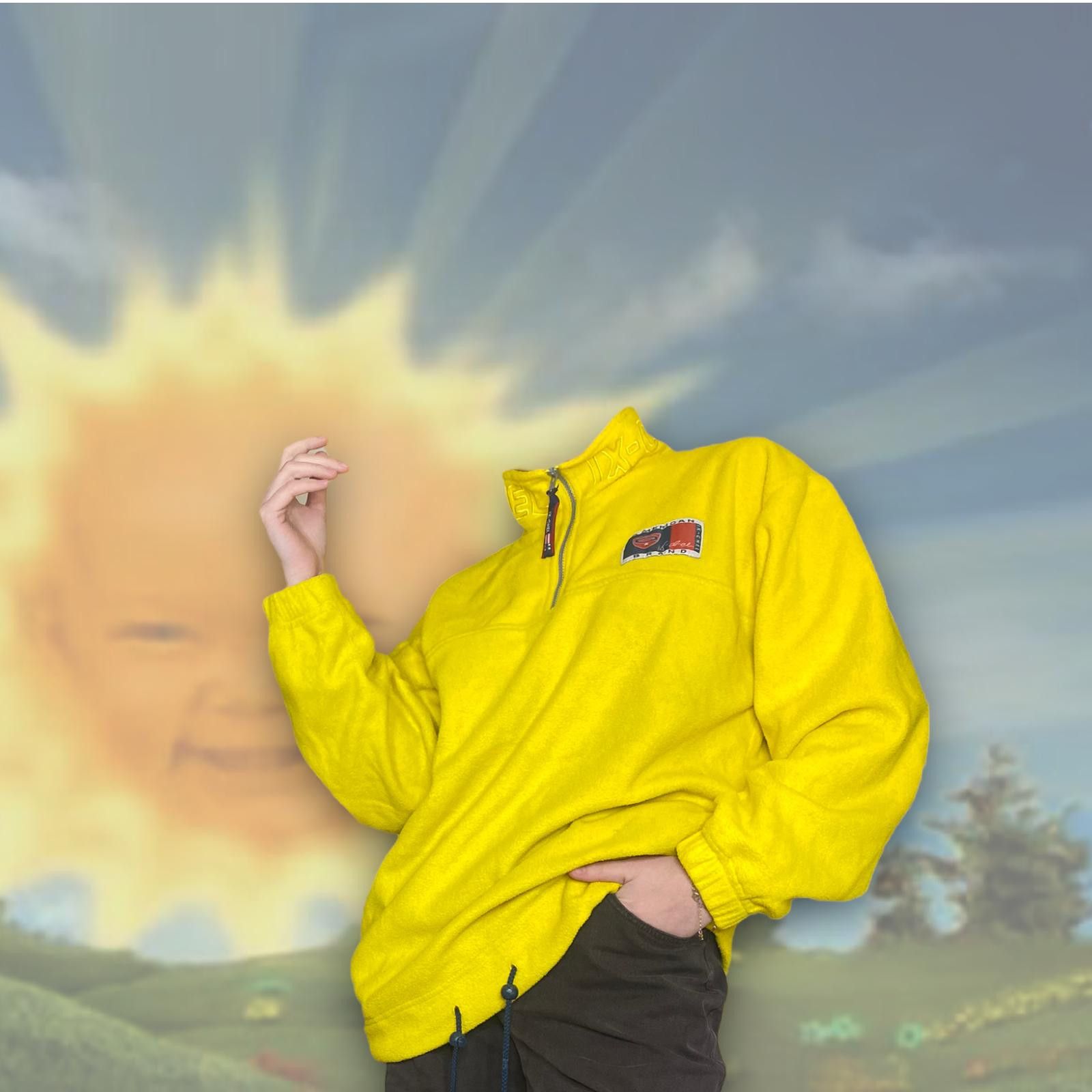 Streetwear × Vintage vintage 90' y2k yellow fleece | Grailed