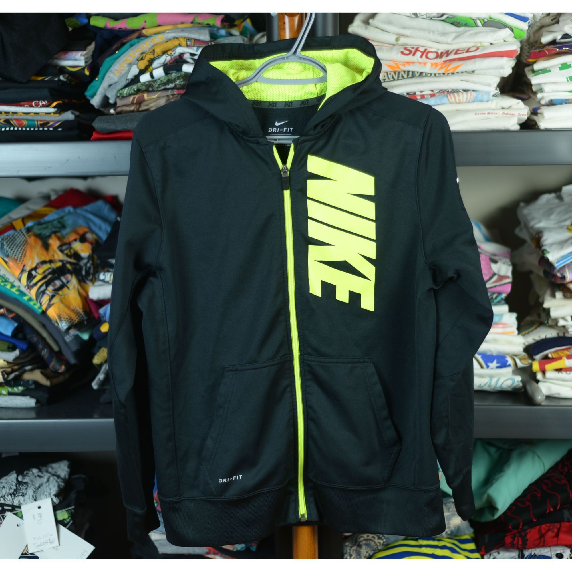 Nike Nike Women's Medium Black Neon Zip Hoodie | Grailed