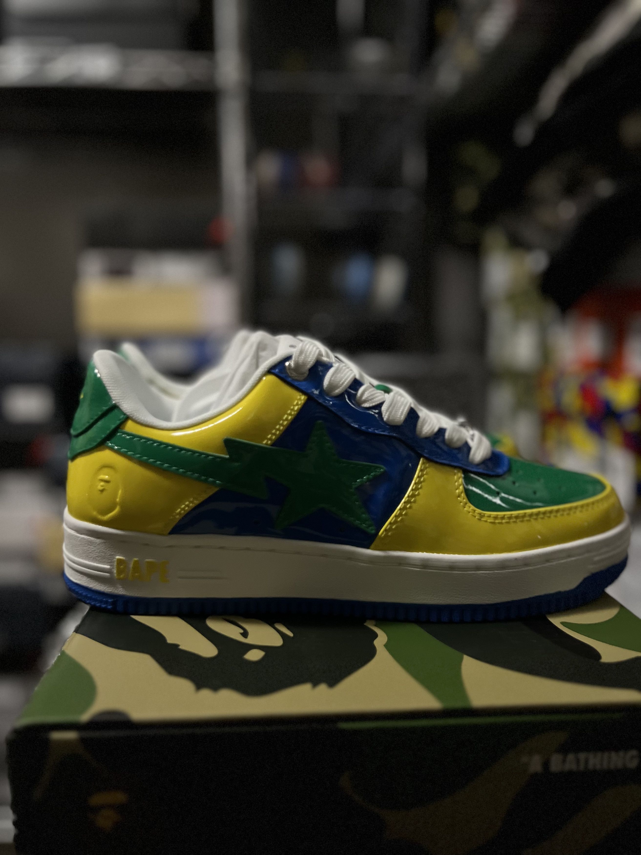 Bape A Bathing Ape Bape Sta Blue Yellow Green | Grailed