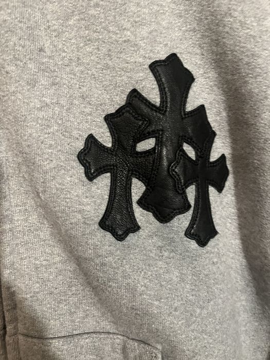 Chrome Hearts Chrome hearts leather patch hoodie | Grailed