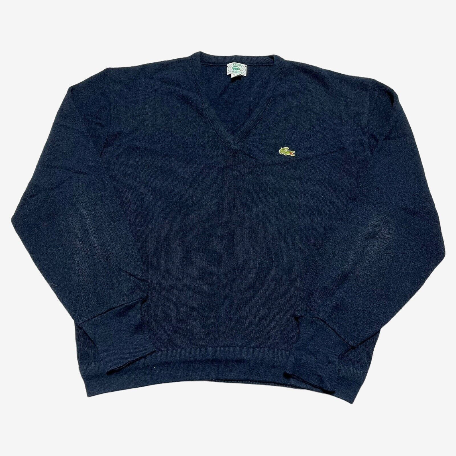 Izod Vintage IZOD Lacoste Blue Logo Orlon Acrylic USA Grunge Pullover Men's XL | Grailed
