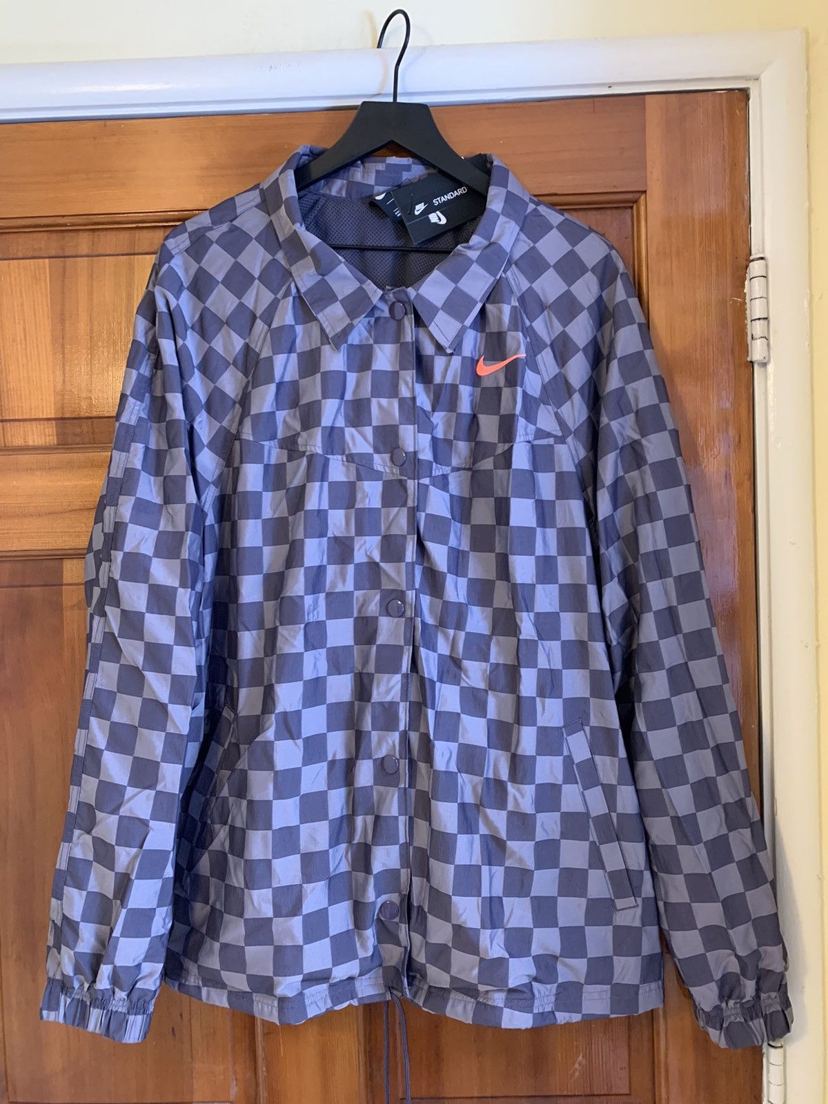 Nike *RARE* New Nike Unisex Checkerboard Snap Jacket | Grailed